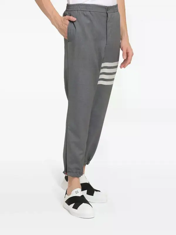 Thom Browne 4-bar Elasticated Ankles Trousers - Grey