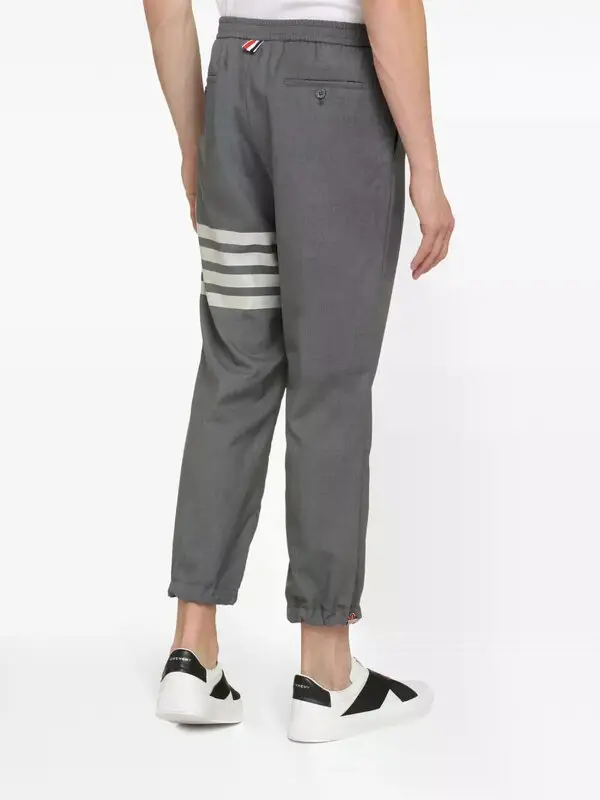 Thom Browne 4-bar Elasticated Ankles Trousers - Grey
