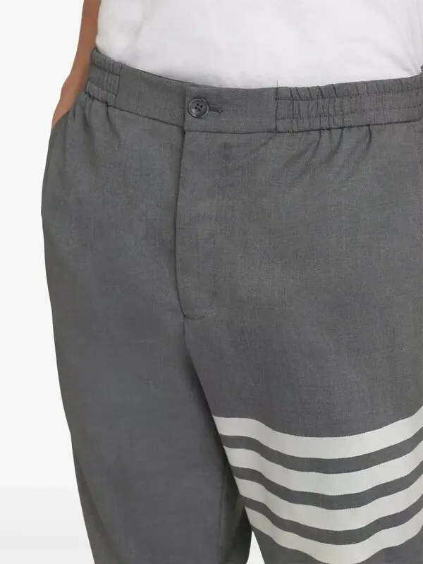 Thom Browne 4-bar Elasticated Ankles Trousers - Grey