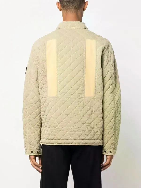 Stone Island Quilted Press-stud Fastening Bomber Jacket - Green