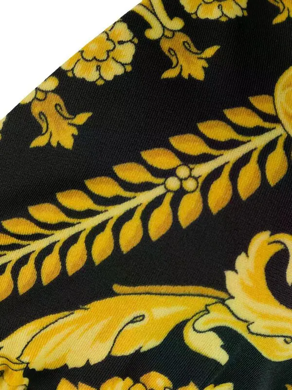 Versace Barocco Print Bikini Top - Yellow