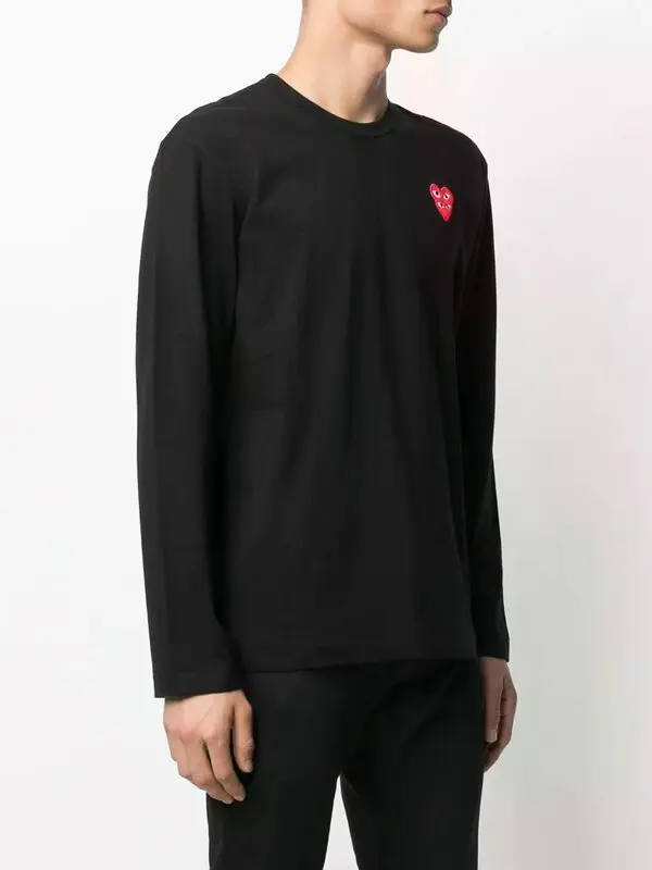 Play Comme Des Garcon Embroidered Two Heart T-shirt