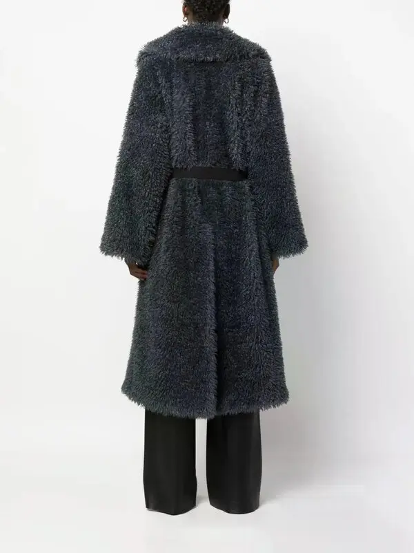 Ermanno Scervino Belted Shearling Wool Coat
