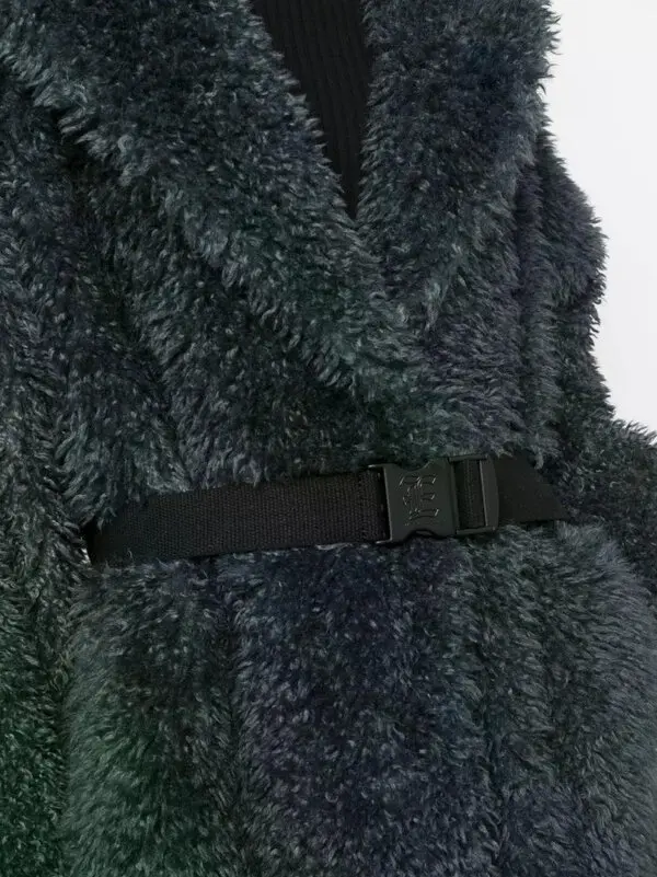 Ermanno Scervino Belted Shearling Wool Coat