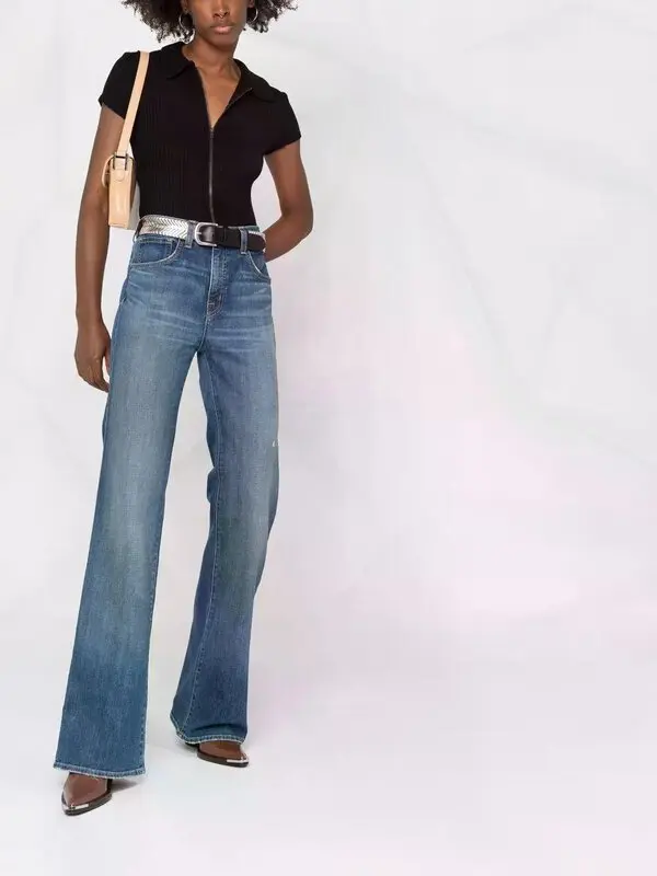 NILI LOTAN Flared Denim Jeans