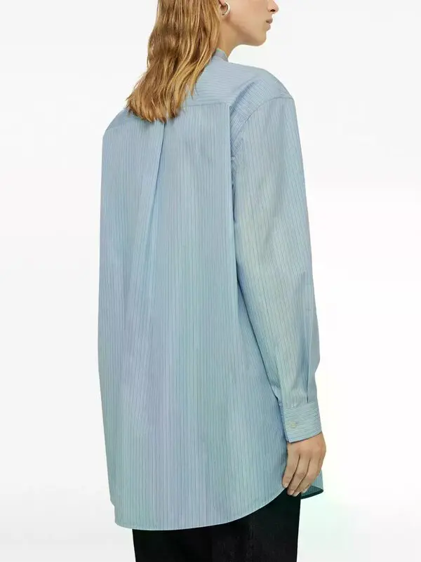 JIL SANDER Striped Logo-patch Cotton Shirt