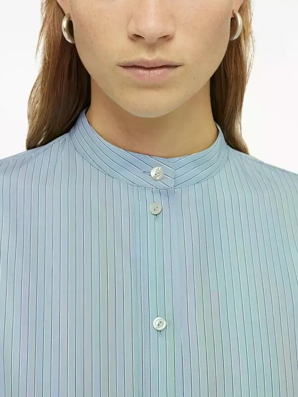JIL SANDER Striped Logo-patch Cotton Shirt