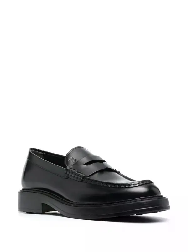 TOD'S Leather 50mm Penny Loafers - Black