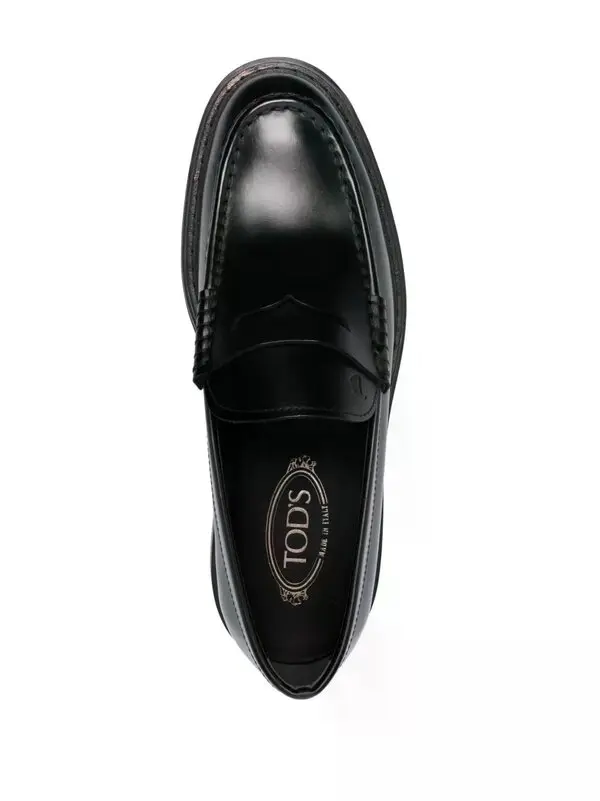 TOD'S Leather 50mm Penny Loafers - Black