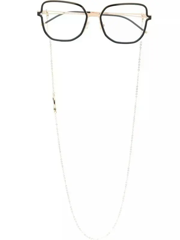 BOSS Square-frame Chain Glasses - Black