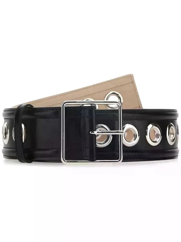 Alexander McQueen Eyelet-detail 50mm Belt - Black