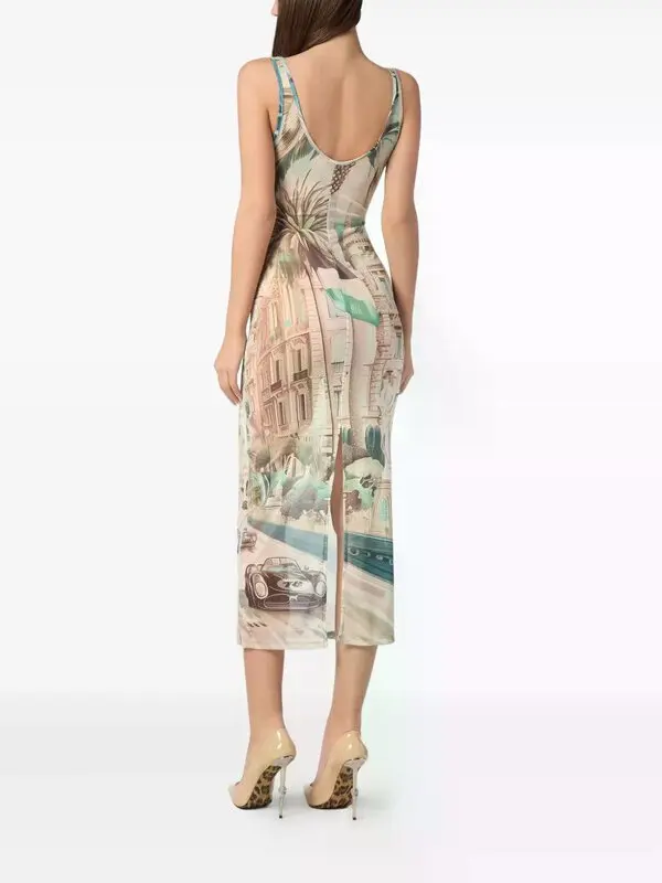 Philipp Plein Abstract-print Midi Dress