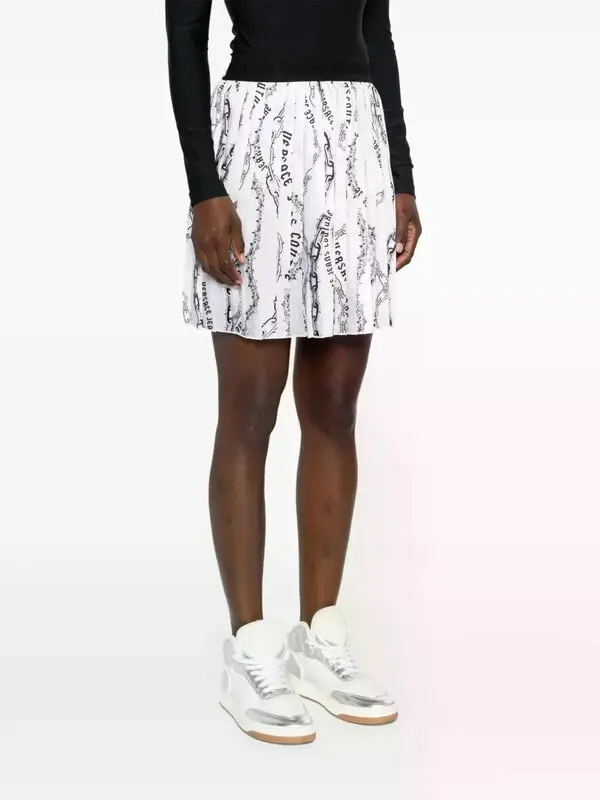 Versace Chain Couture-print Pleated Skirt