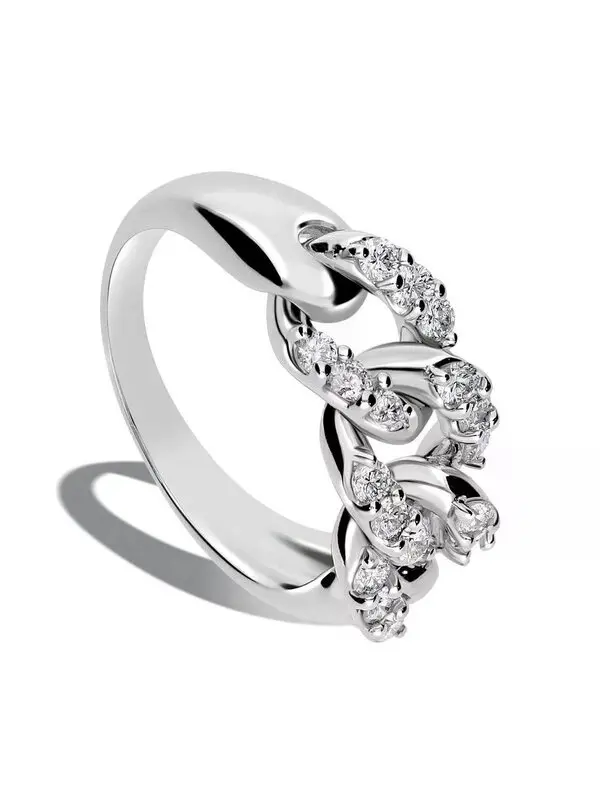 LEO PIZZO 18kt White Gold Pavé Diamond Ring