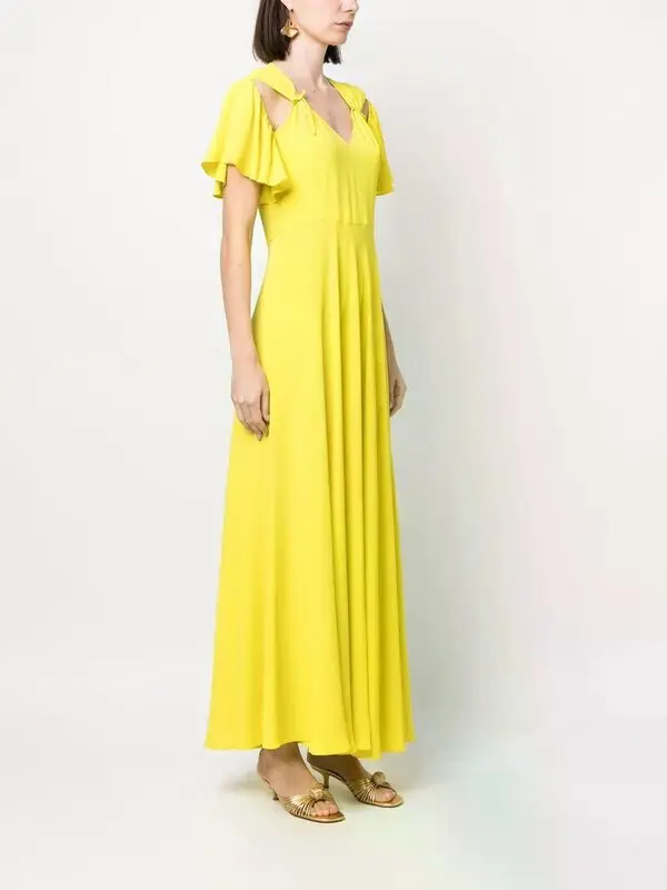 Vivetta Ruched Cut-out Maxi Dress - Yellow