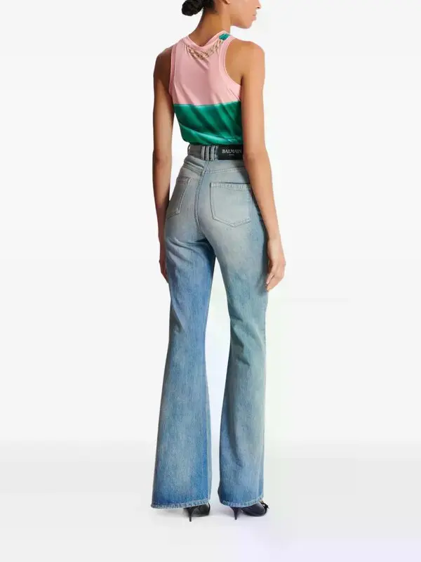 Balmain Logo-patch Denim Flare Jeans