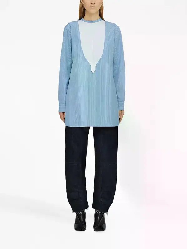 JIL SANDER Striped Cotton Blouse