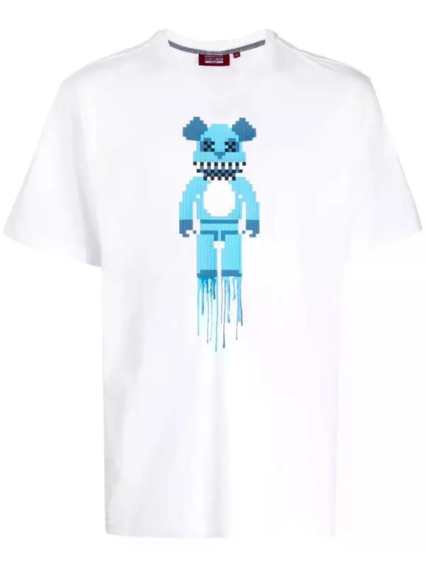 MOSTLY HEARD RARELY SEEN 8-BIT Blue Bear Graphic-print T-shirt - White