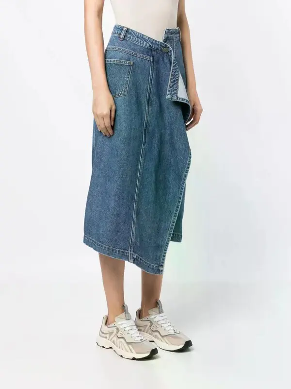 Goen.j Asymmetric Denim Skirt