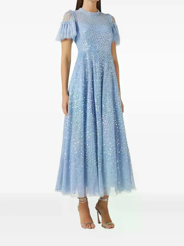 NEEDLE & THREAD Scatter Dot Gown - Blue