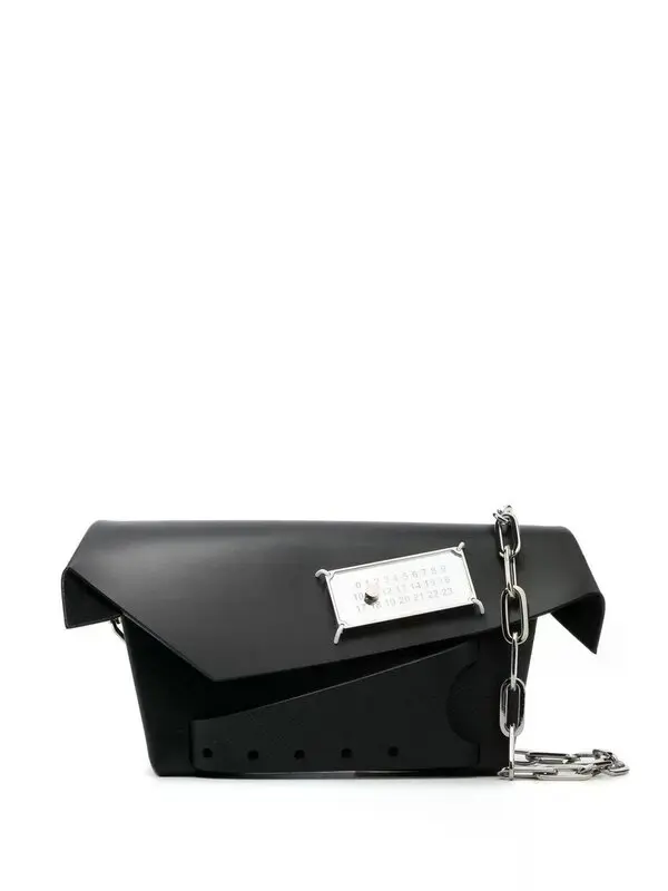 MAISON MARGIELA Snatched Leather Shoulder Bag - Black