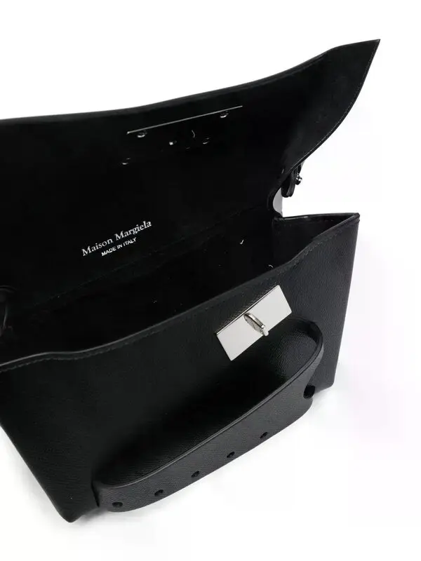MAISON MARGIELA Snatched Leather Shoulder Bag - Black