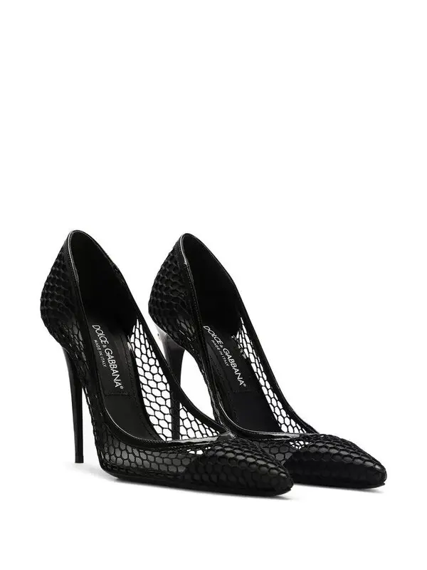 Dolce & Gabbana 105mm Patent Leather Mesh Pumps