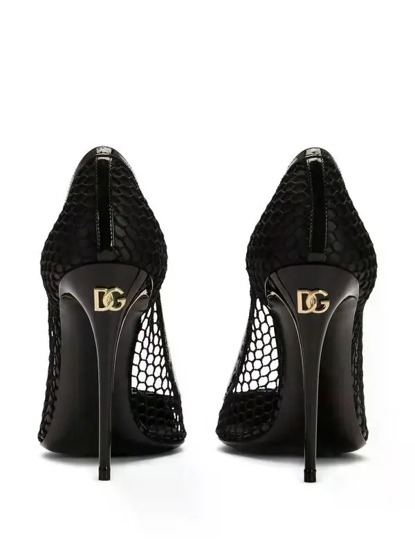 Dolce & Gabbana 105mm Patent Leather Mesh Pumps