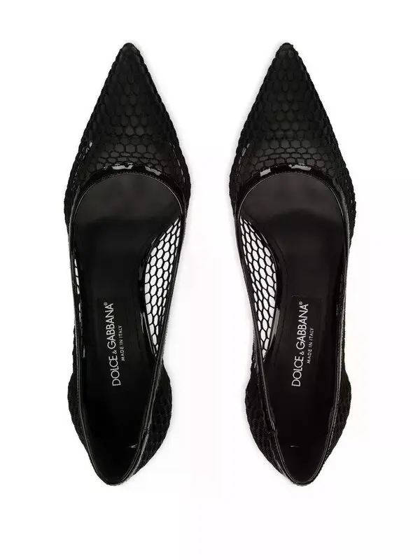 Dolce & Gabbana 105mm Patent Leather Mesh Pumps