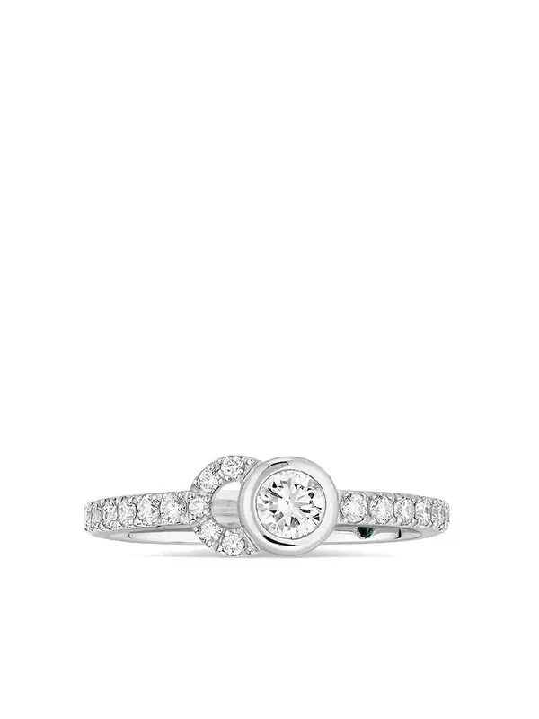 COURBET 18kt Recycled White Gold Half-pavé Laboratory-grown Diamond Ring - Silver