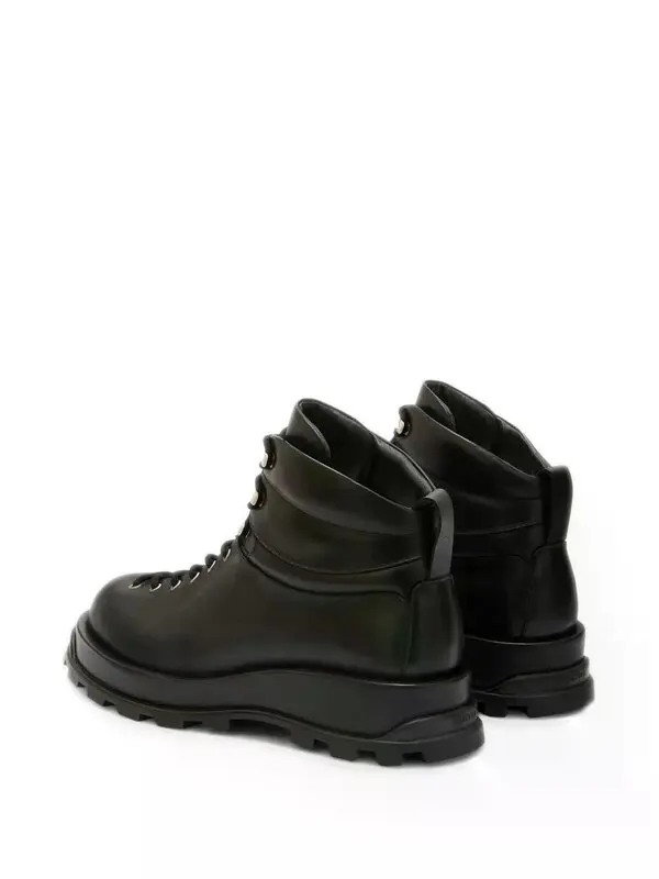 JIL SANDER Lace-up Leather Ankle Boots