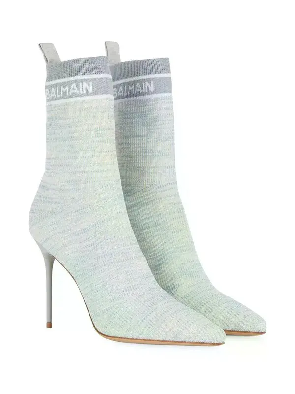 Balmain Skye 95mm Knit Ankle Boots