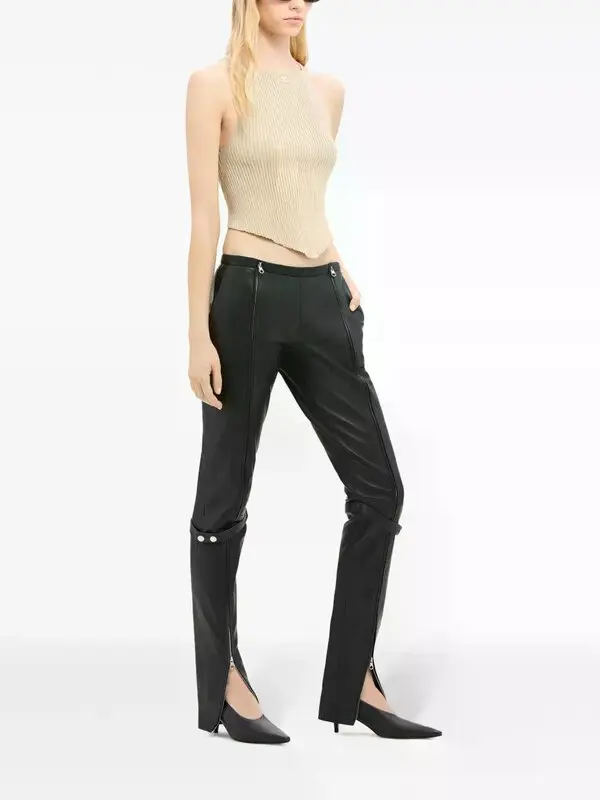 COURREGES Logo-embroidered Ribbed Top