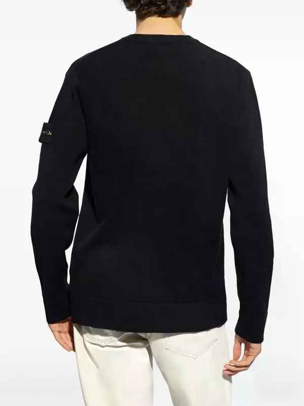 Stone Island Compass-motif Wool Sweatshirt - Blue