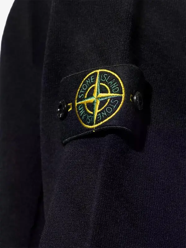 Stone Island Compass-motif Wool Sweatshirt - Blue