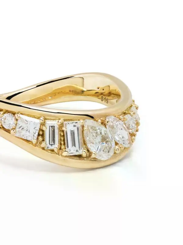 Fernando Jorge 18kt Yellow Stream Wave Diamond Ring