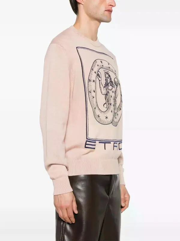 Etro Motif-embroidered Cotton Jumper - Pink