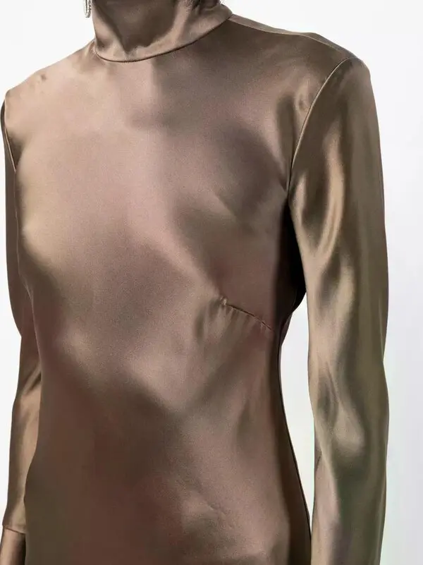 Michelle Mason Open-back Long-sleeve Gown