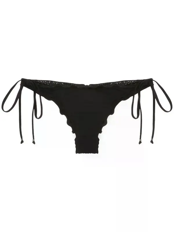 AMIR SLAMA Lace-up Brazilian Bikini Bottom - Black