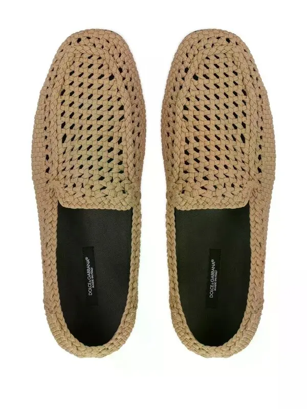 Dolce & Gabbana Woven Leather Slippers