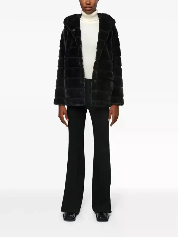 Apparis Faux-fur Hooded Coat - Black