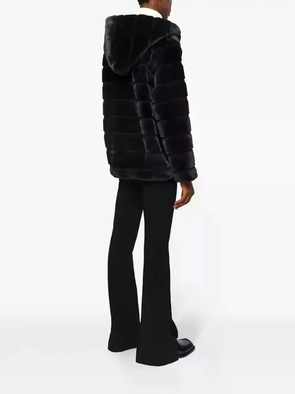 Apparis Faux-fur Hooded Coat - Black