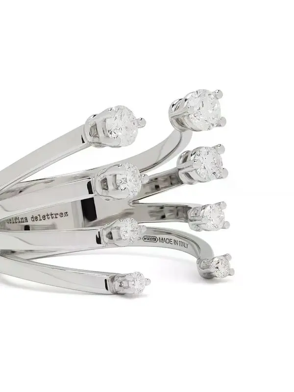 Delfina Delettrez 18kt White Gold Diamond Dots Ring - Silver