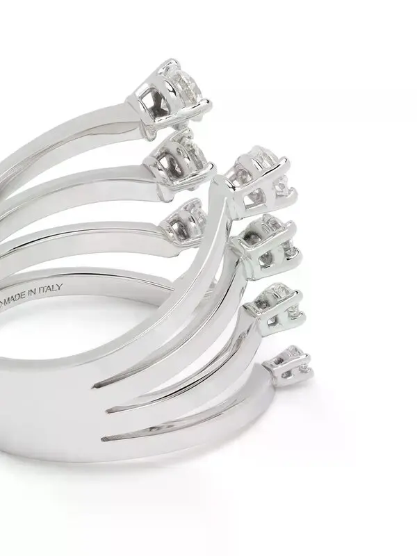 Delfina Delettrez 18kt White Gold Diamond Dots Ring - Silver