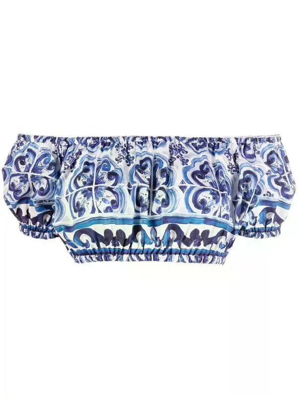 Dolce & Gabbana Majolica-print Crop Top