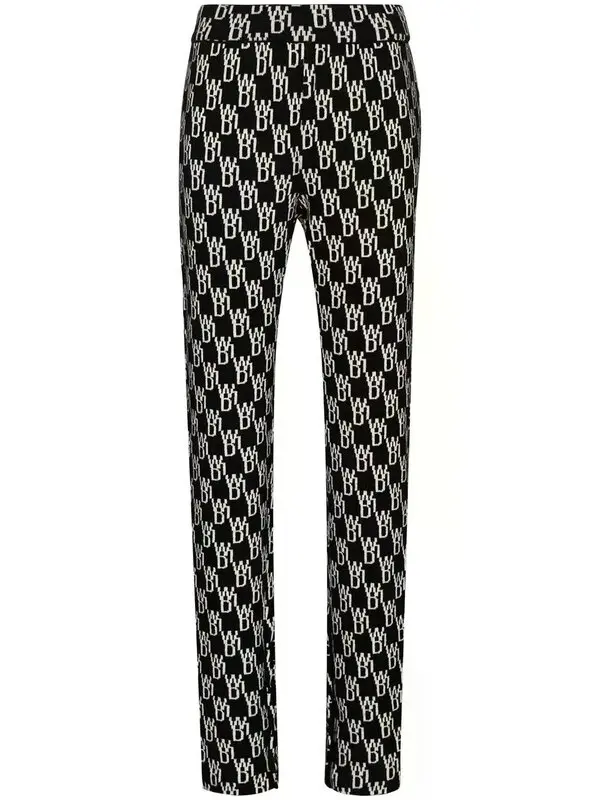 We11Done Monogram Knitted Trousers - Black