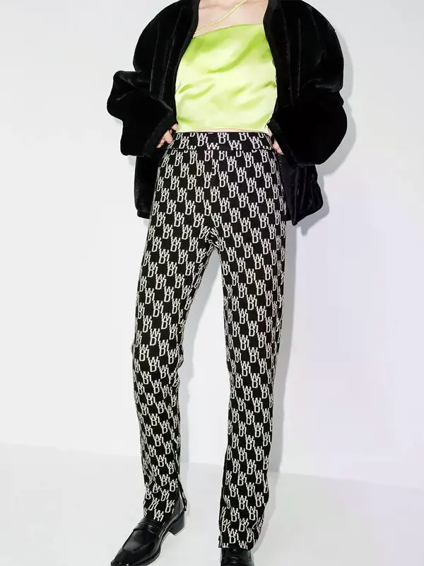 We11Done Monogram Knitted Trousers - Black