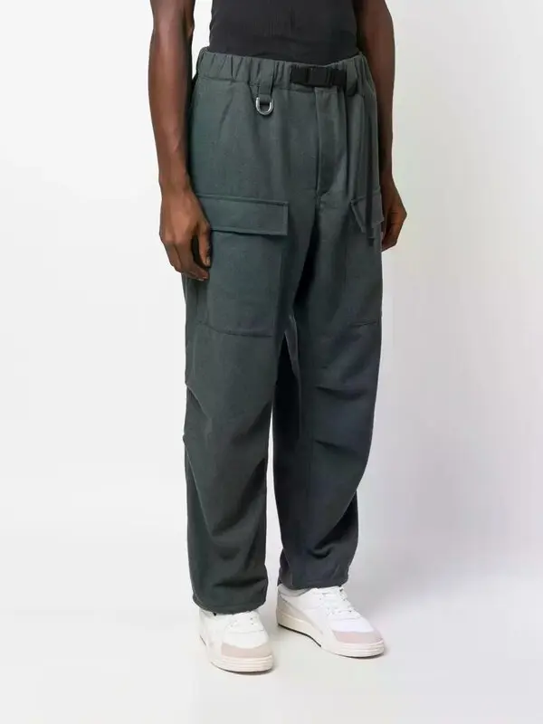 Y3 Belted-waist Straight-leg Trousers