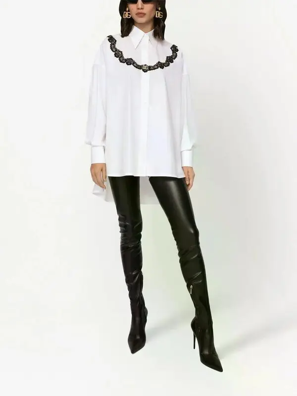 Dolce & Gabbana Lace-insert Poplin Shirt