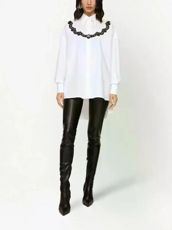 Dolce & Gabbana Lace-insert Poplin Shirt